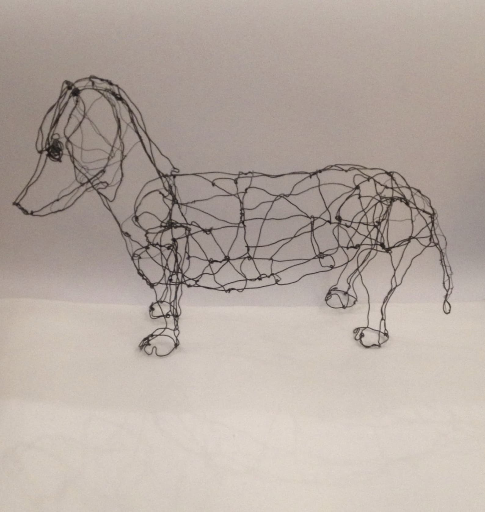 Dachshund-wire Dog Drawing Sculpture Art - Etsy