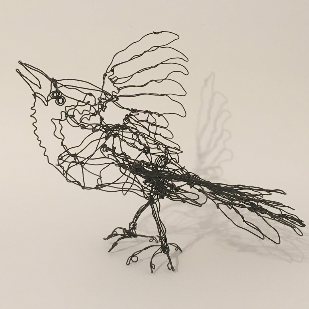 Blue Jay-wire Drawing Sculpture Art - Etsy