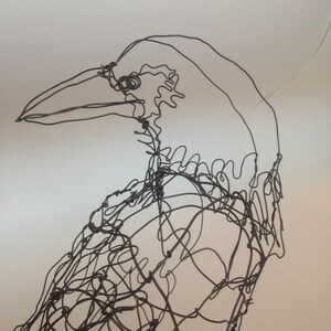 Standing Black Raven-wire Drawing Sculpture Art - Etsy