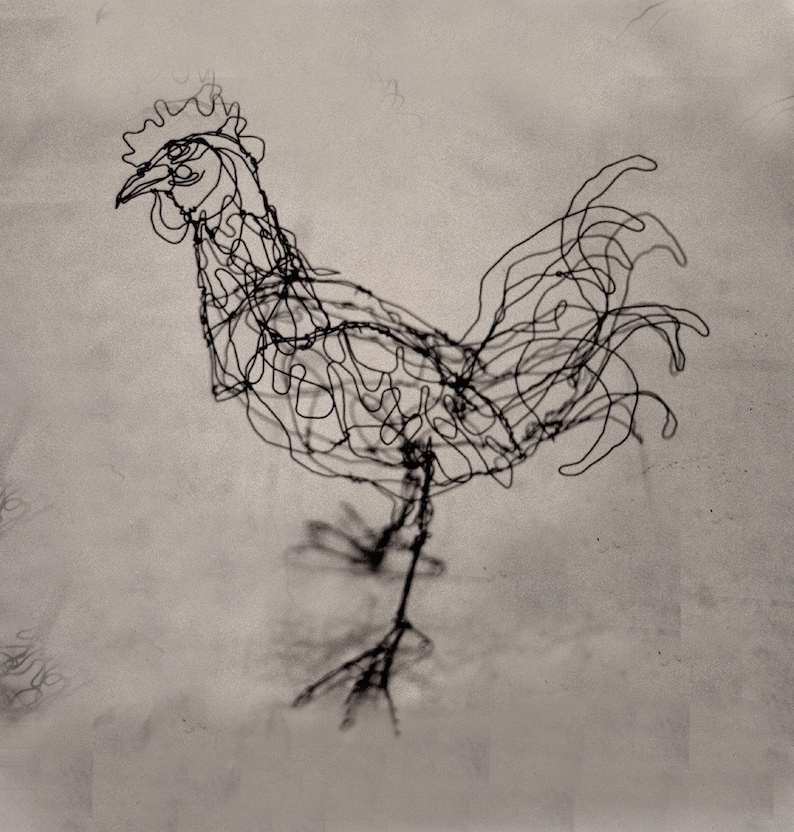 Bantam Rooster-wire Drawing Sculpture Art - Etsy