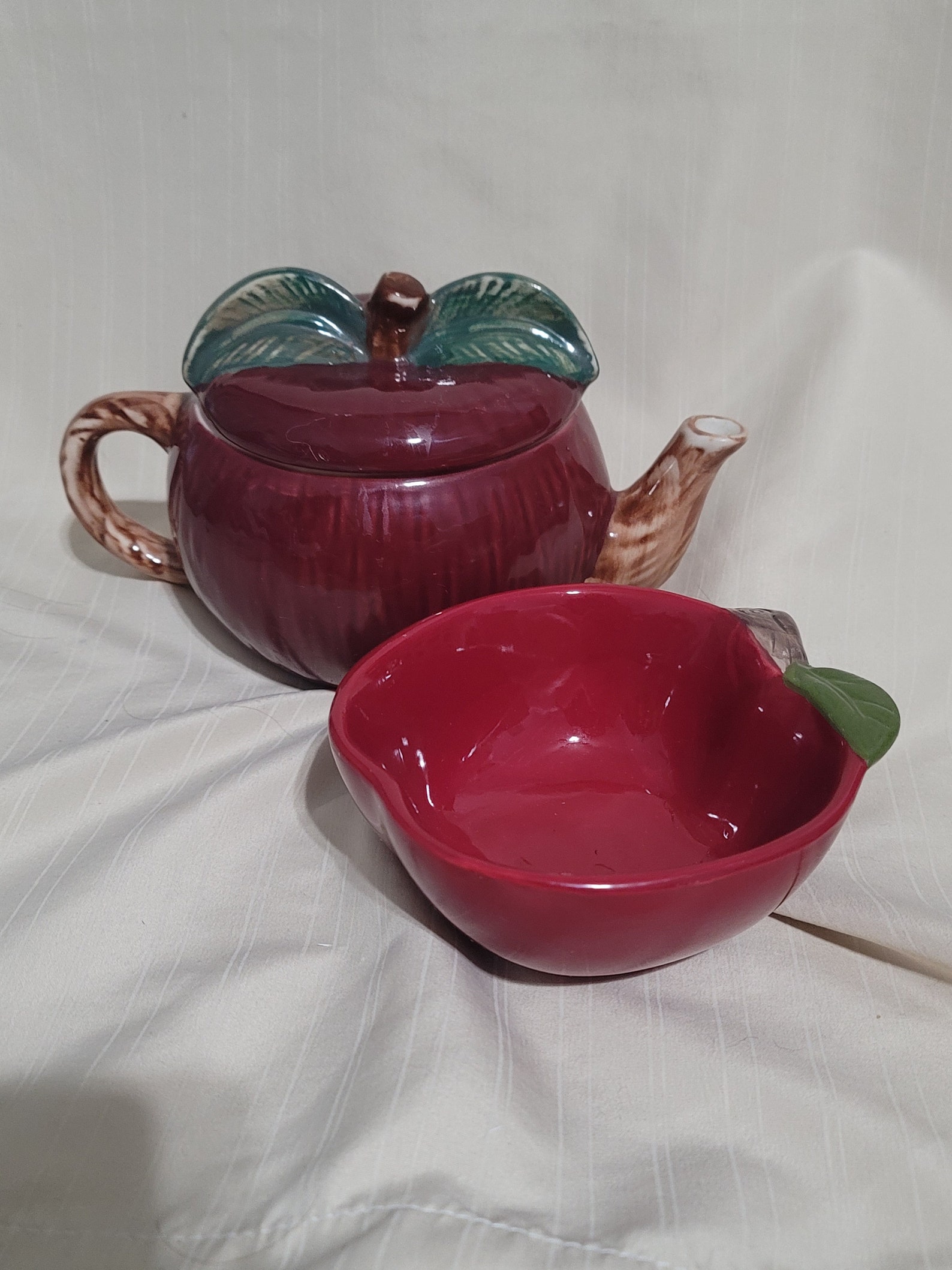 Apple Shaped Tea Kettle With Small Apple Shaped Bowl - Etsy