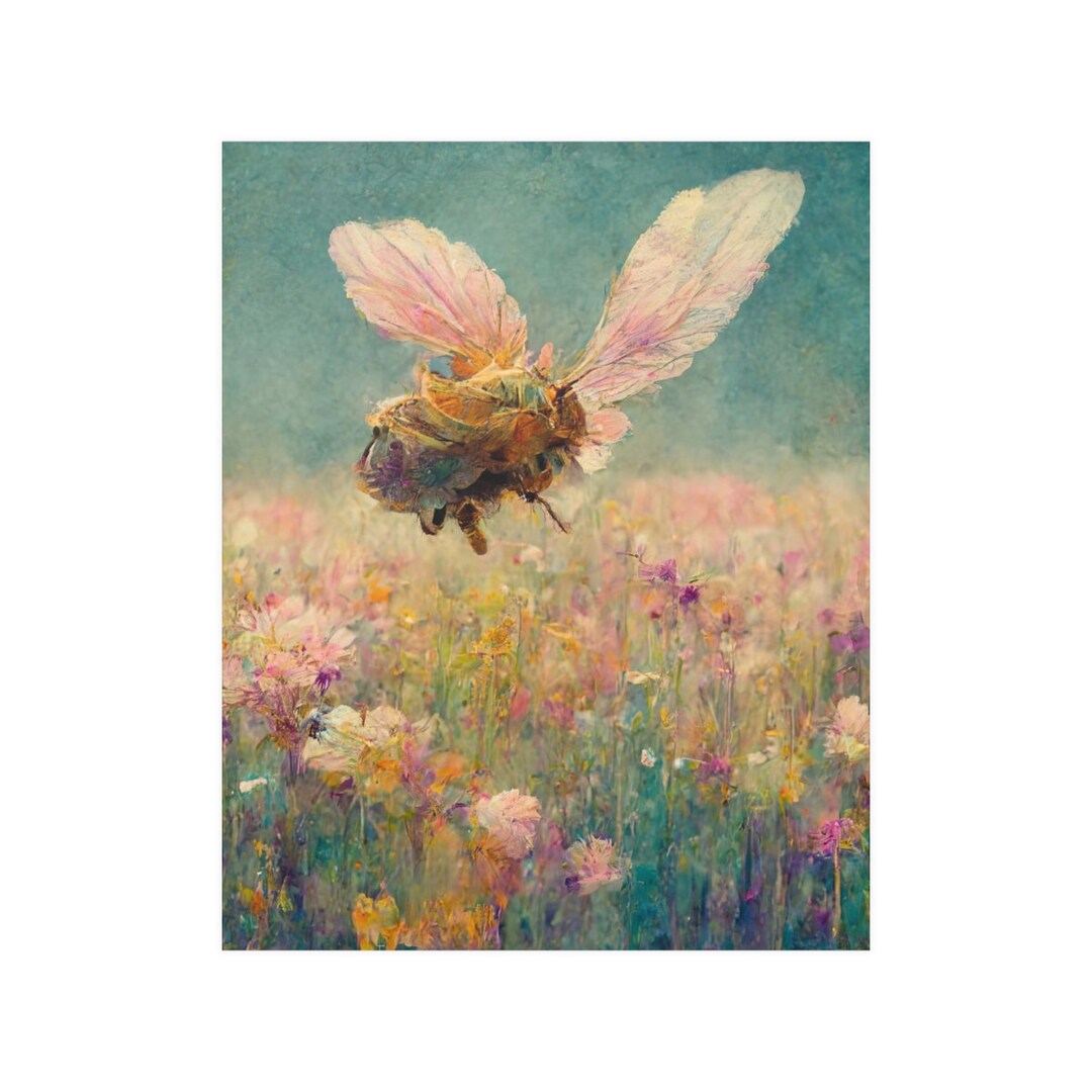 Fluffy Magical Bumble Bee Art Satin Poster 210gsm - Etsy