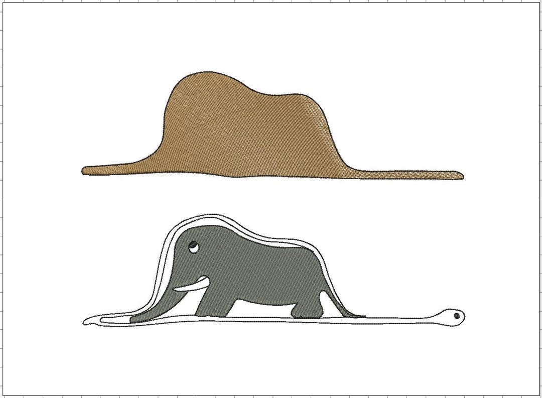 Little Prince Elephant Inside a Snake Illustration by Saint Exupery ...