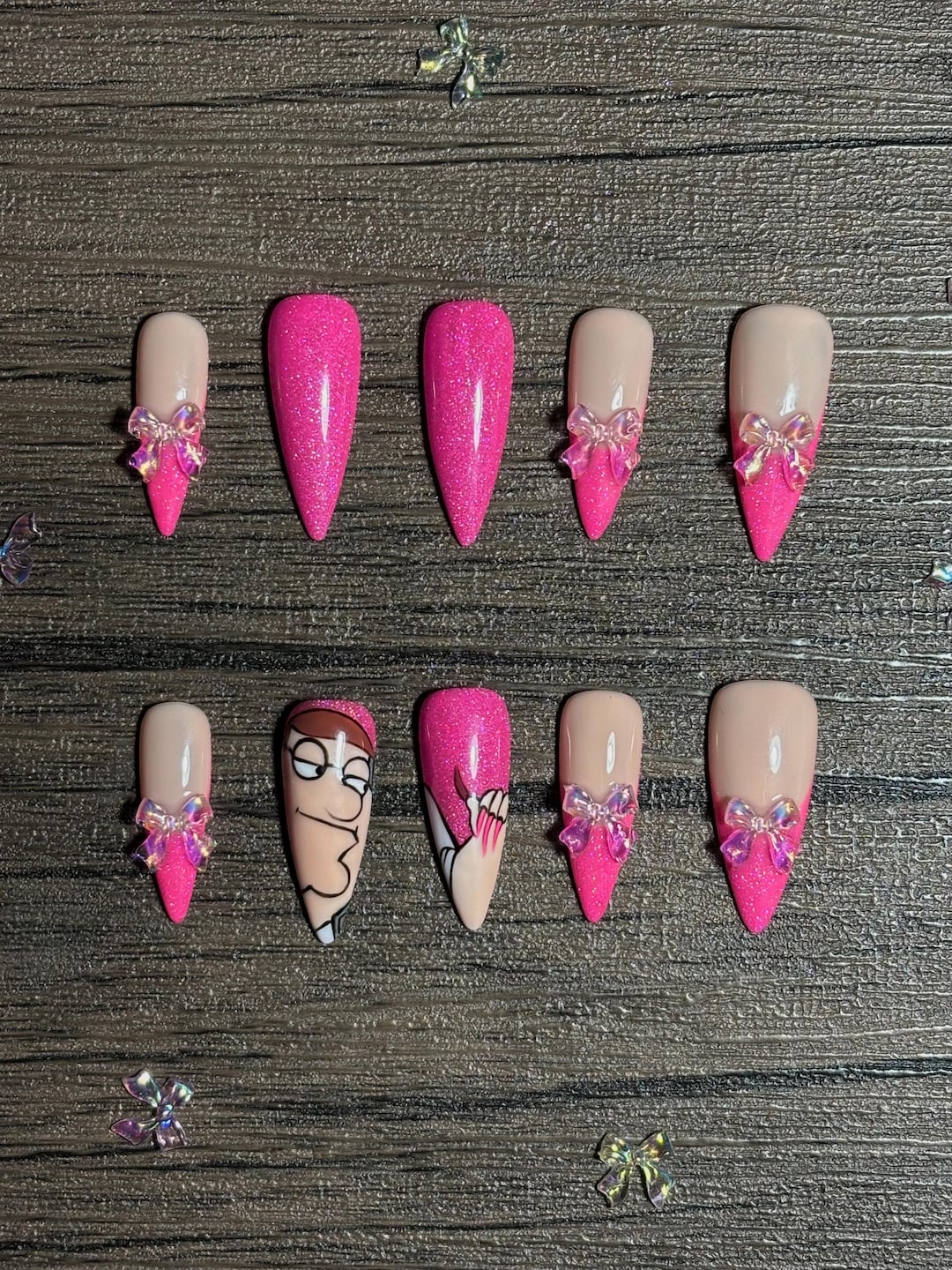 Peter Griffin, Family Guy, 2D Cartoon Nail Art, Crazy Nails, Pink ...
