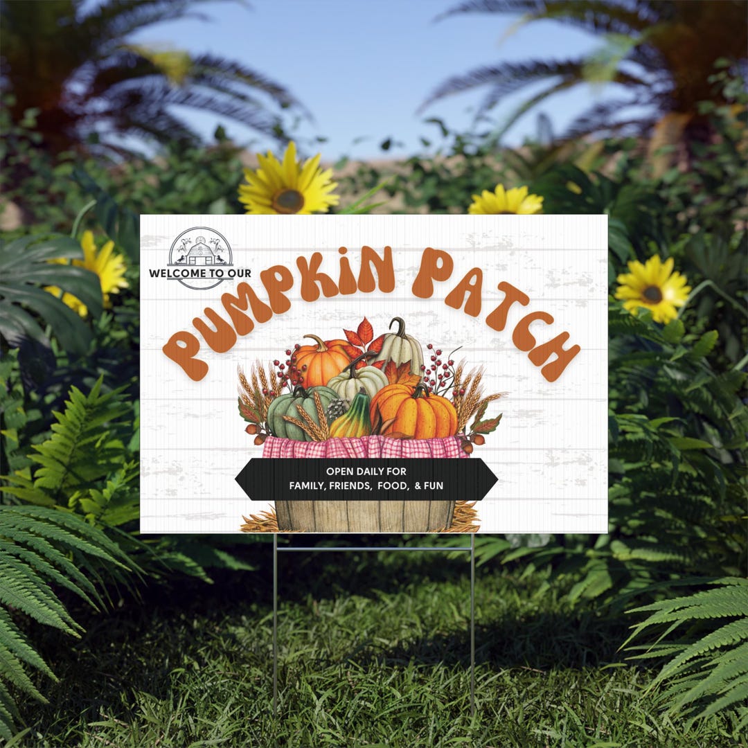 Autumn Lawn Sign Welcome to Our Pumpkin Patch, Family & Friends - Etsy