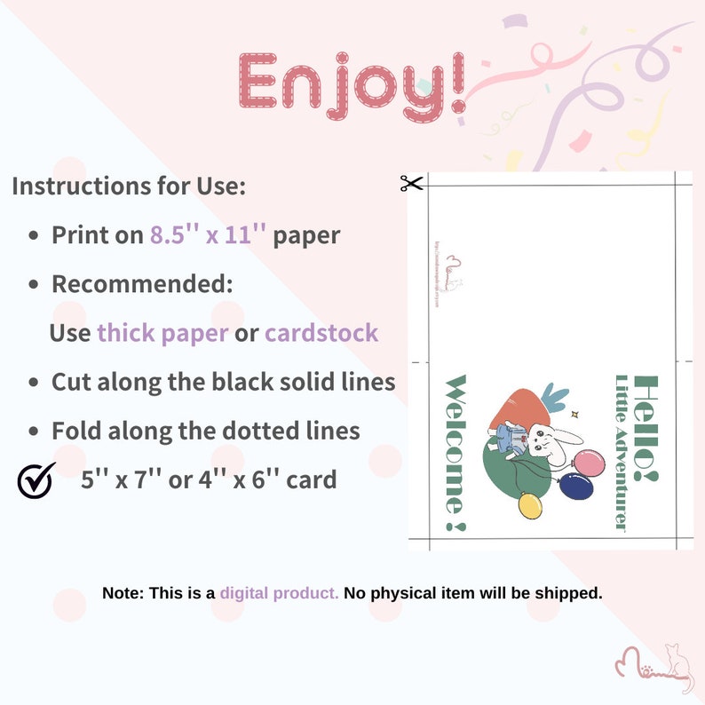 Printable Baby Shower Card Hello Little Adventurer Welcome Card ...