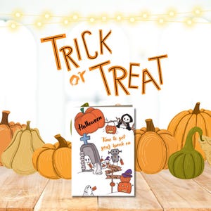 Instant Download Printable Halloween Greeting Card Halloween Pumpkin ...