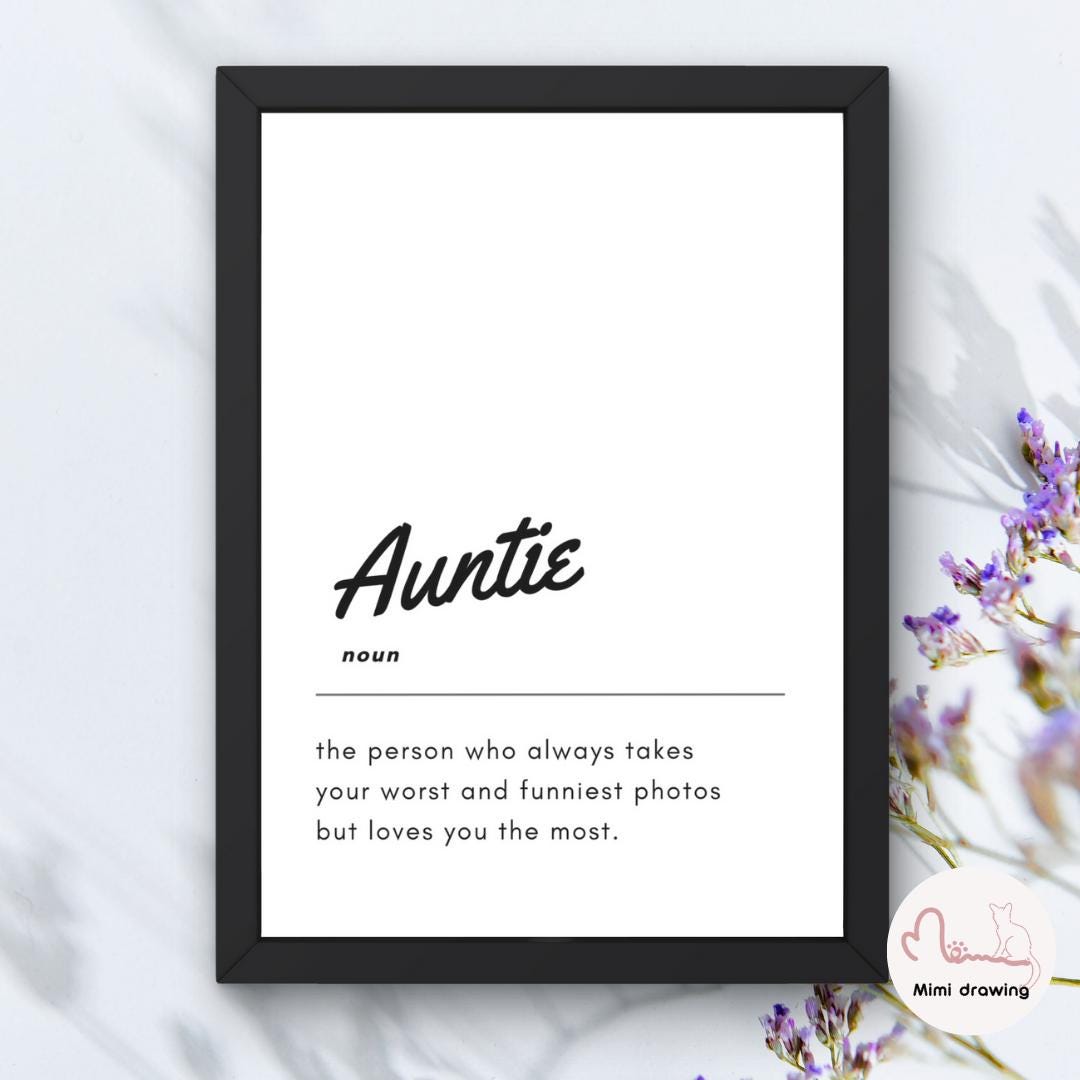 Auntie Definition Digital Wall Art | Printable Edition | Instant ...