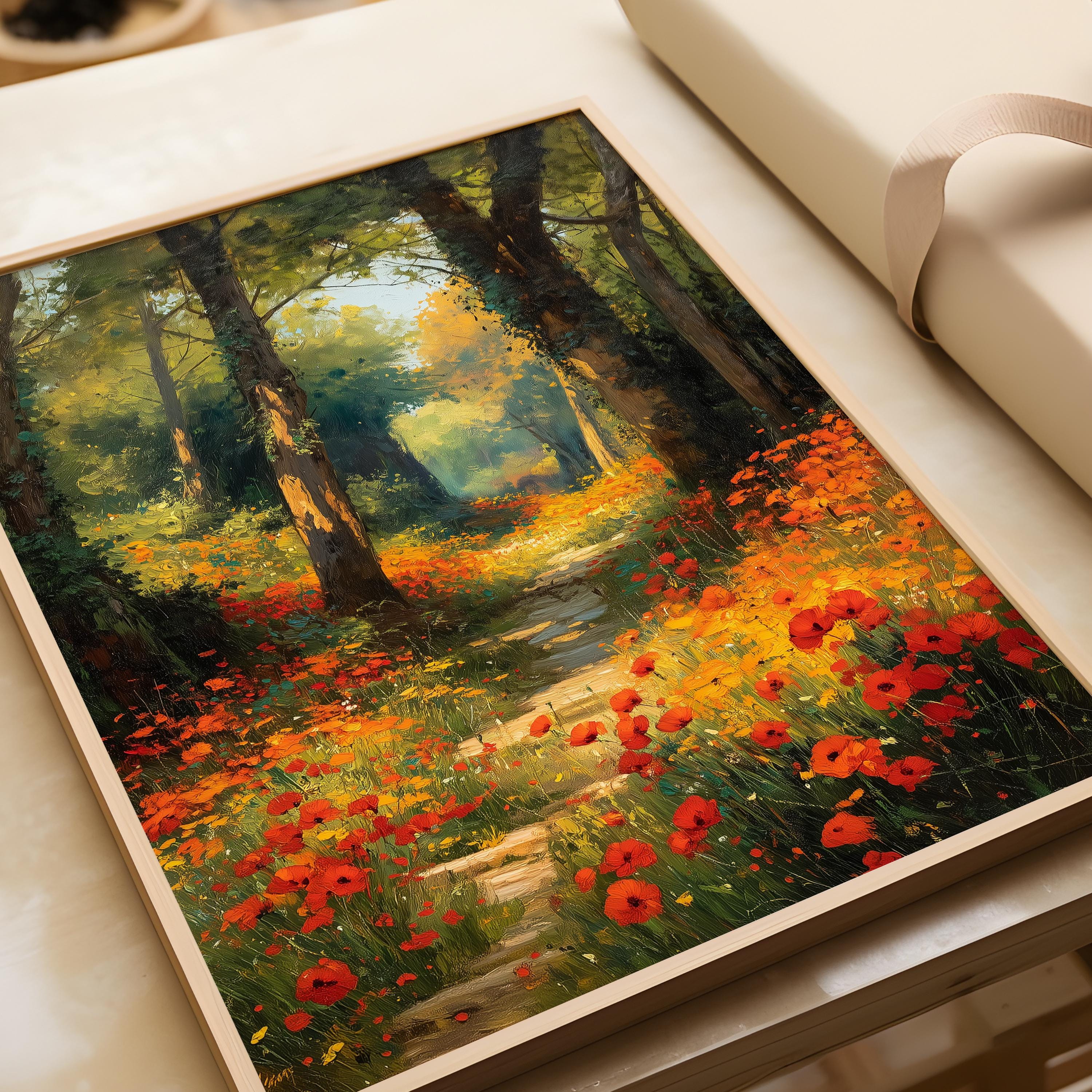 Claude Monet Style Impressionist Art Printable, Rustic Landscape ...