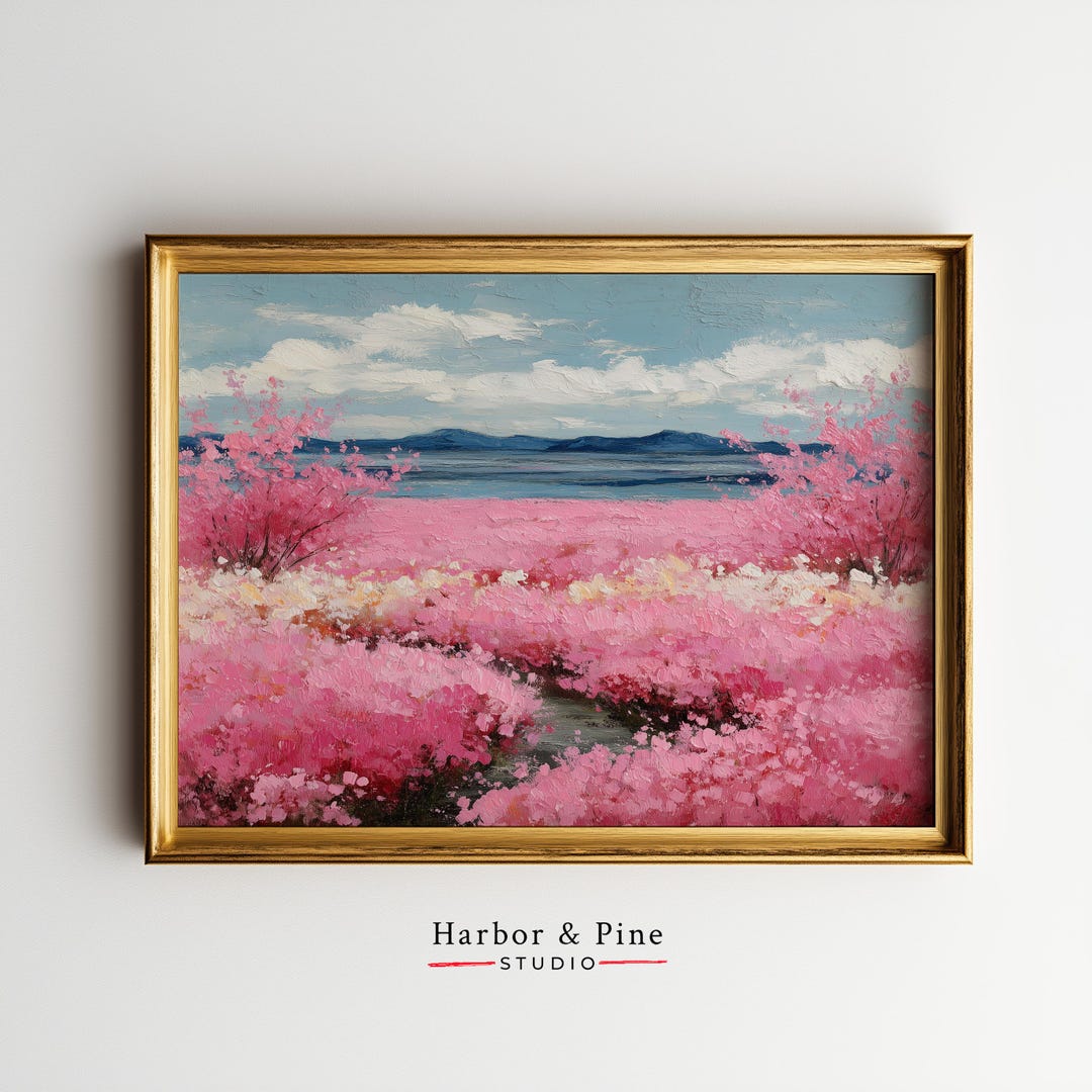 Blossoming Field Wall Art Printable - Romantic Spring Landscape ...