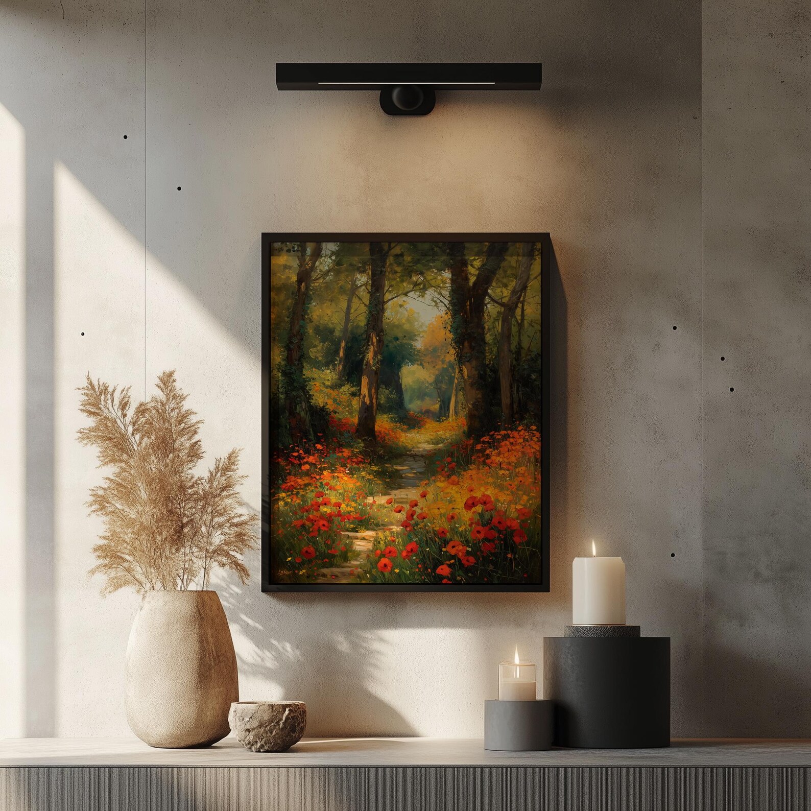 Claude Monet Style Impressionist Art Printable, Rustic Landscape ...
