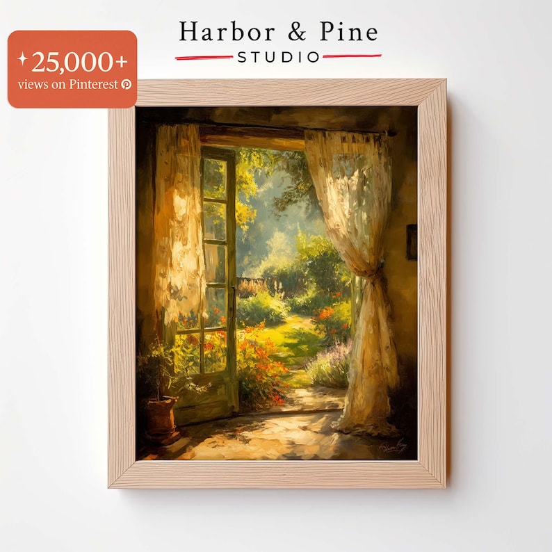 Summer View Through Cottage Window Printable, Lac and Landscape ...