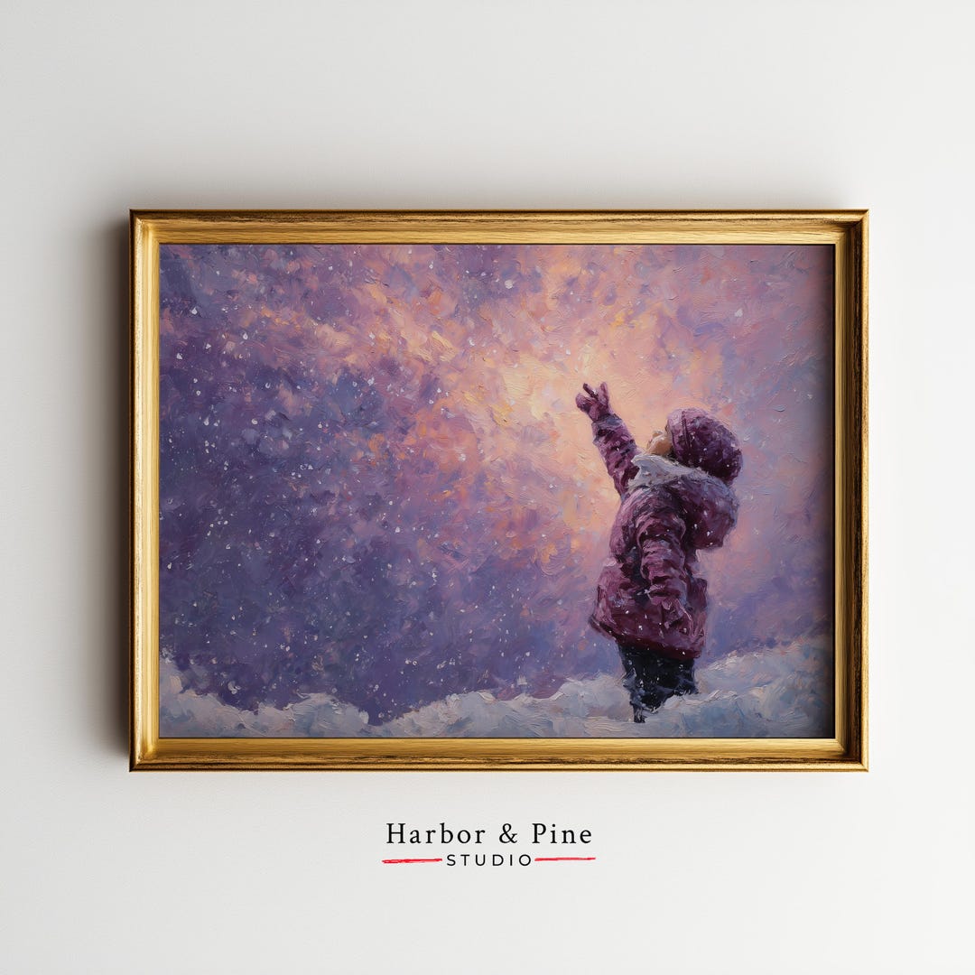 Printable Child's Winter Storybook Art, Cozy Painterly Style, Soft ...