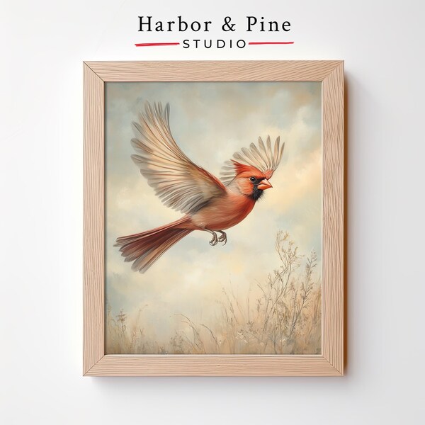 Cardinal in Flight - Etsy