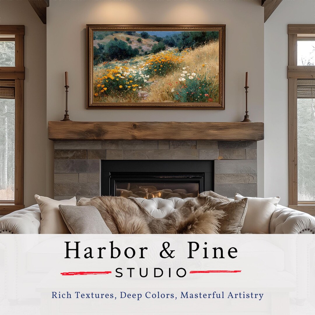 Summer Wildflower Meadow Cottagecore Art, Rustic Pastoral Frame TV Art ...