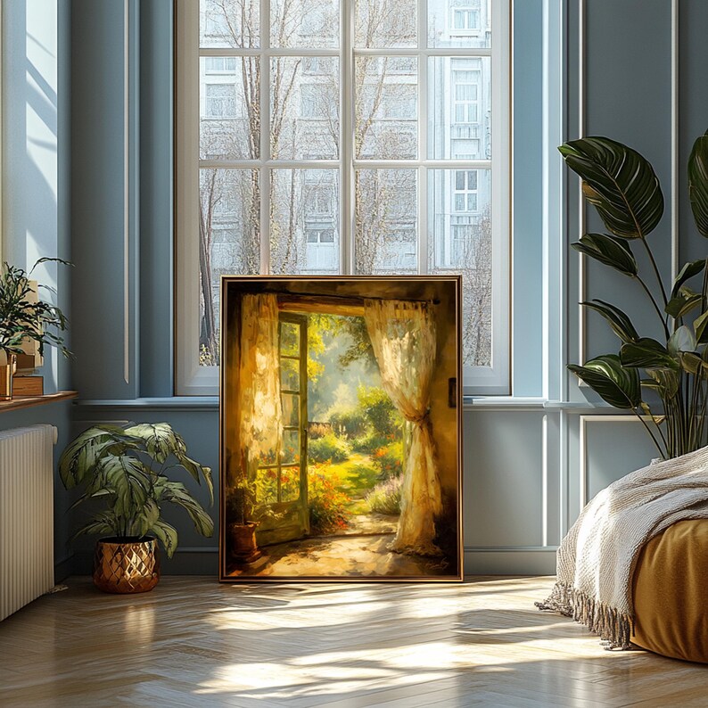 Summer View Through Cottage Window Printable, Lac and Landscape ...