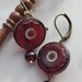 Garnet Earring Dangle Berry Color Earring Vintage Button Earrings ...