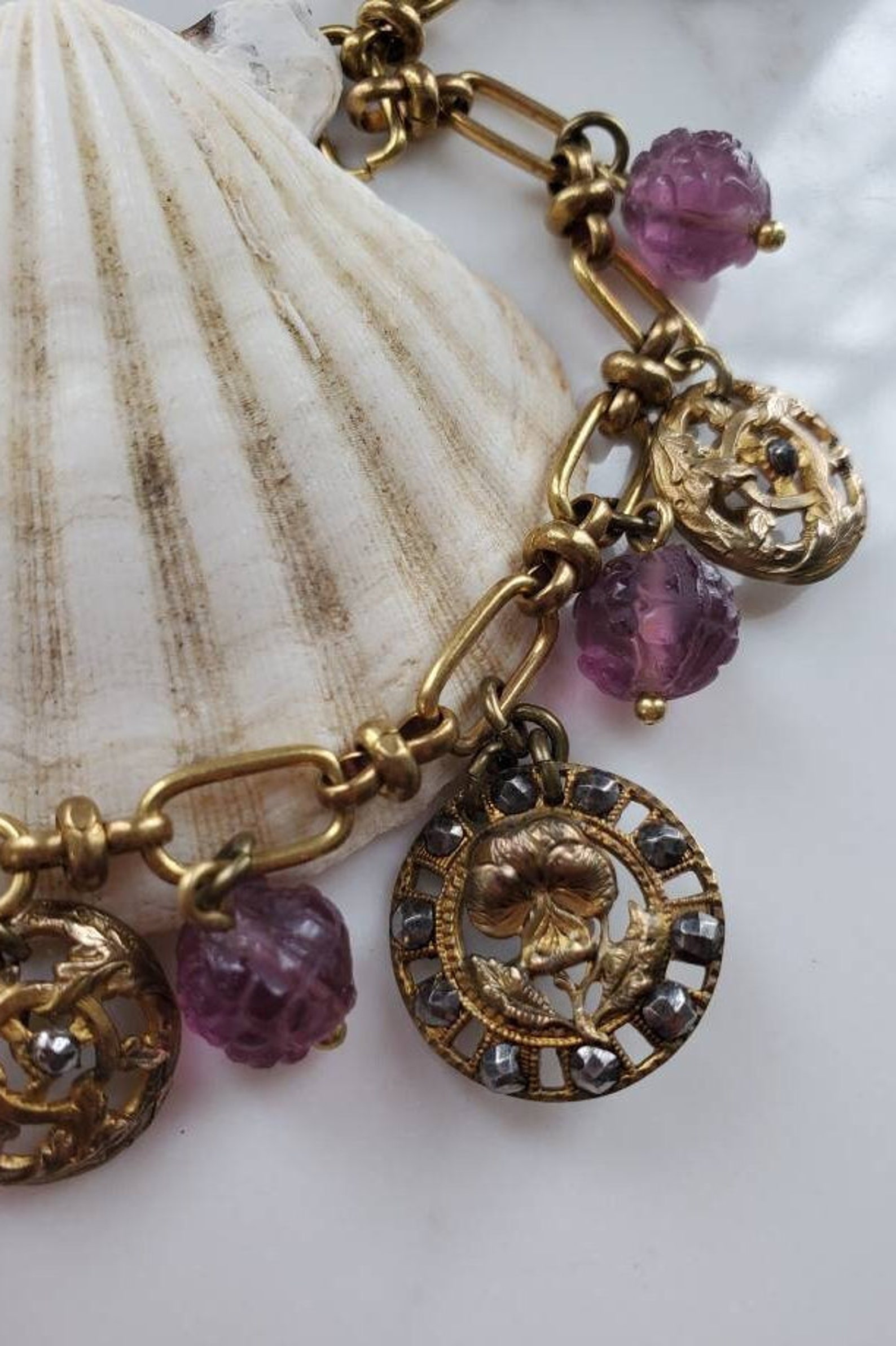 Antique Button Bracelet Victorian Jewelry Gift for Her Vintage - Etsy