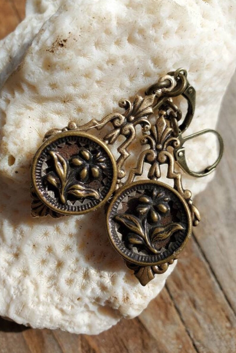 Antique Button Jewelry Antique Earrings Prom Jewelry | Etsy