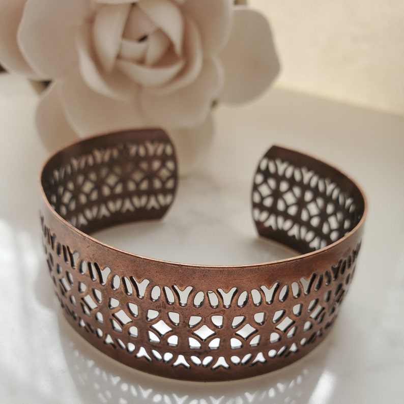 Copper Bracelet Women Copper Color Cuff Bracelet Vintage - Etsy