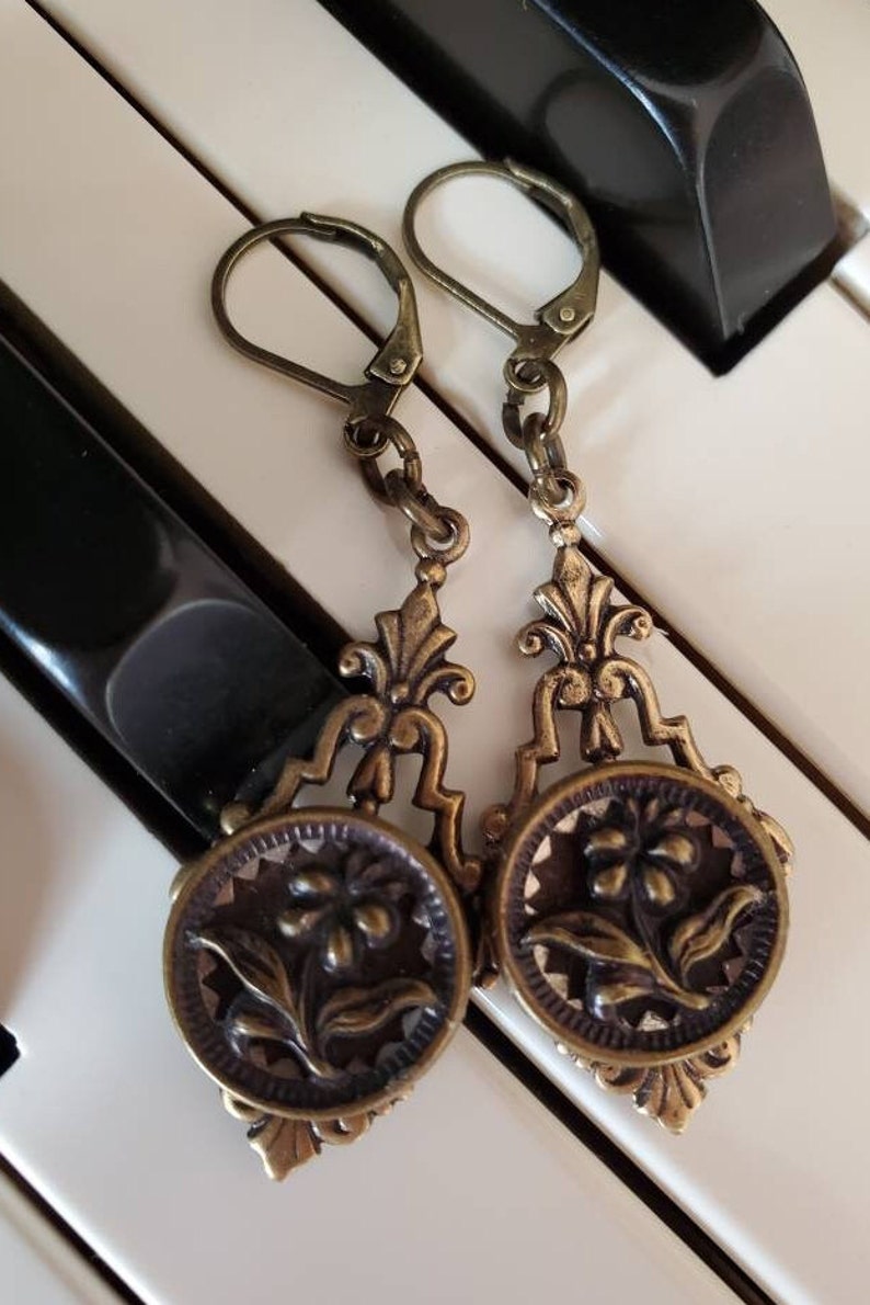 Antique Button Jewelry Antique Earrings Prom Jewelry | Etsy
