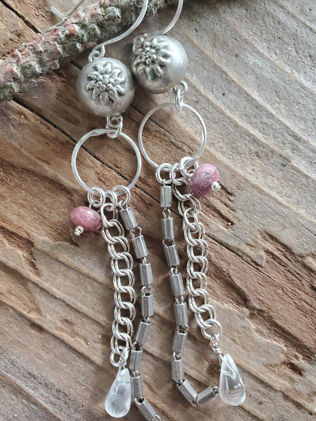 Boho Bridal Earrings Floral Boho Statement Earrings Wedding - Etsy