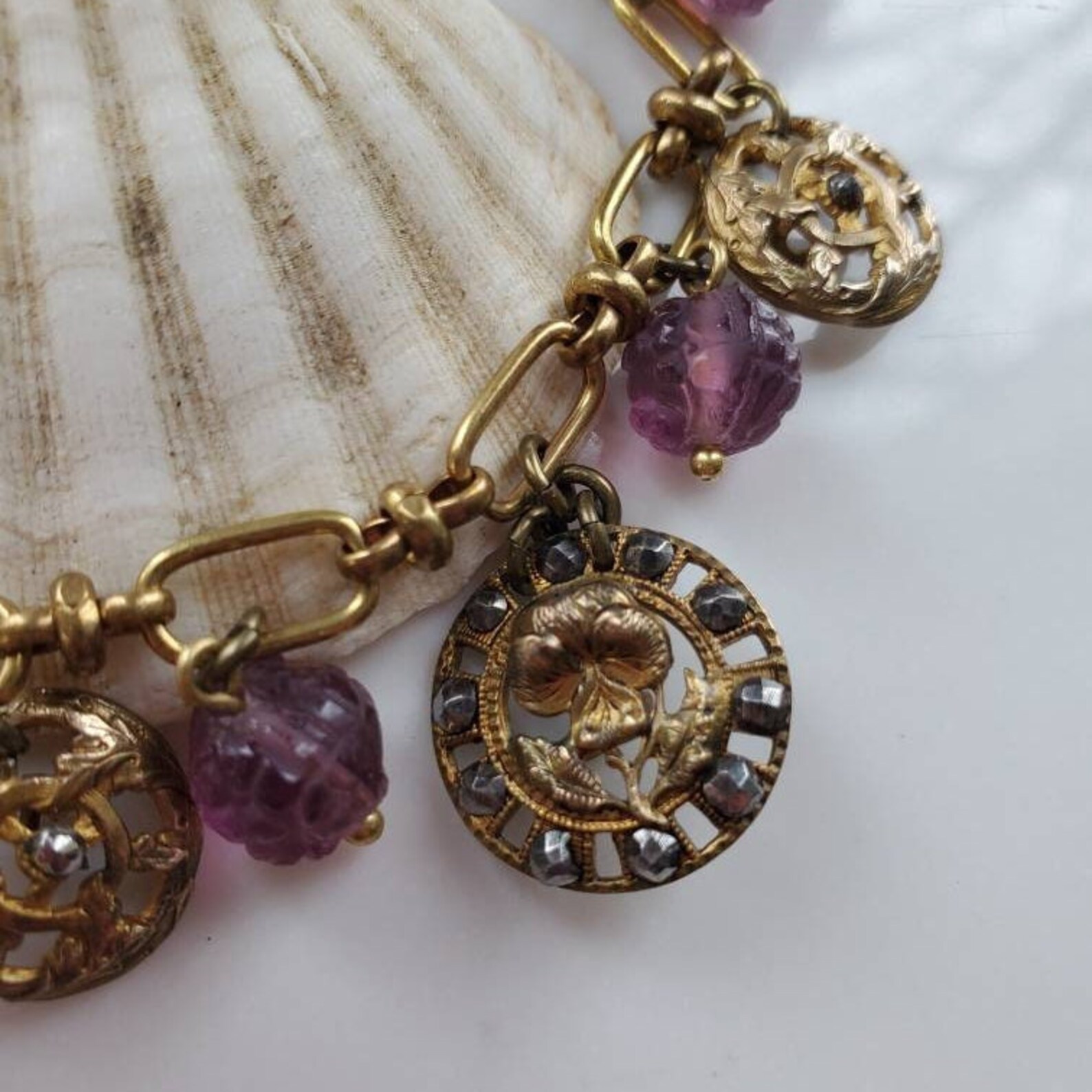 Antique Button Bracelet Victorian Jewelry Gift for Her Vintage - Etsy