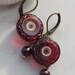 Garnet Earring Dangle Berry Color Earring Vintage Button Earrings ...