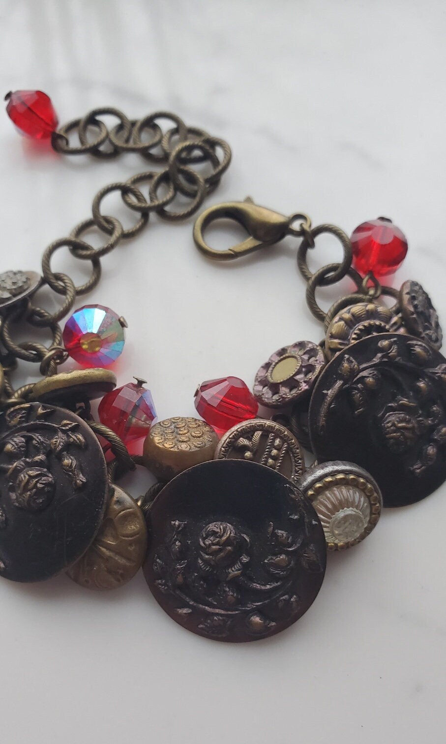 Antique Button Bracelet Victorian Rose Bracelet Valentines Day Gift ...