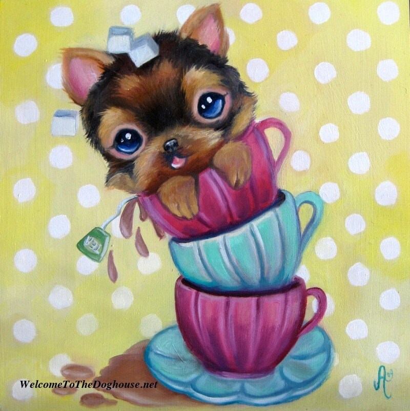 Teacup Yorkshire Terrier Art Print - Etsy