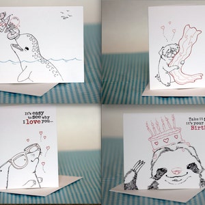 SET of 4 Greeting Cards (your Choice) - Etsy