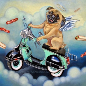 Pug Riding Scooter Art Prints - Etsy