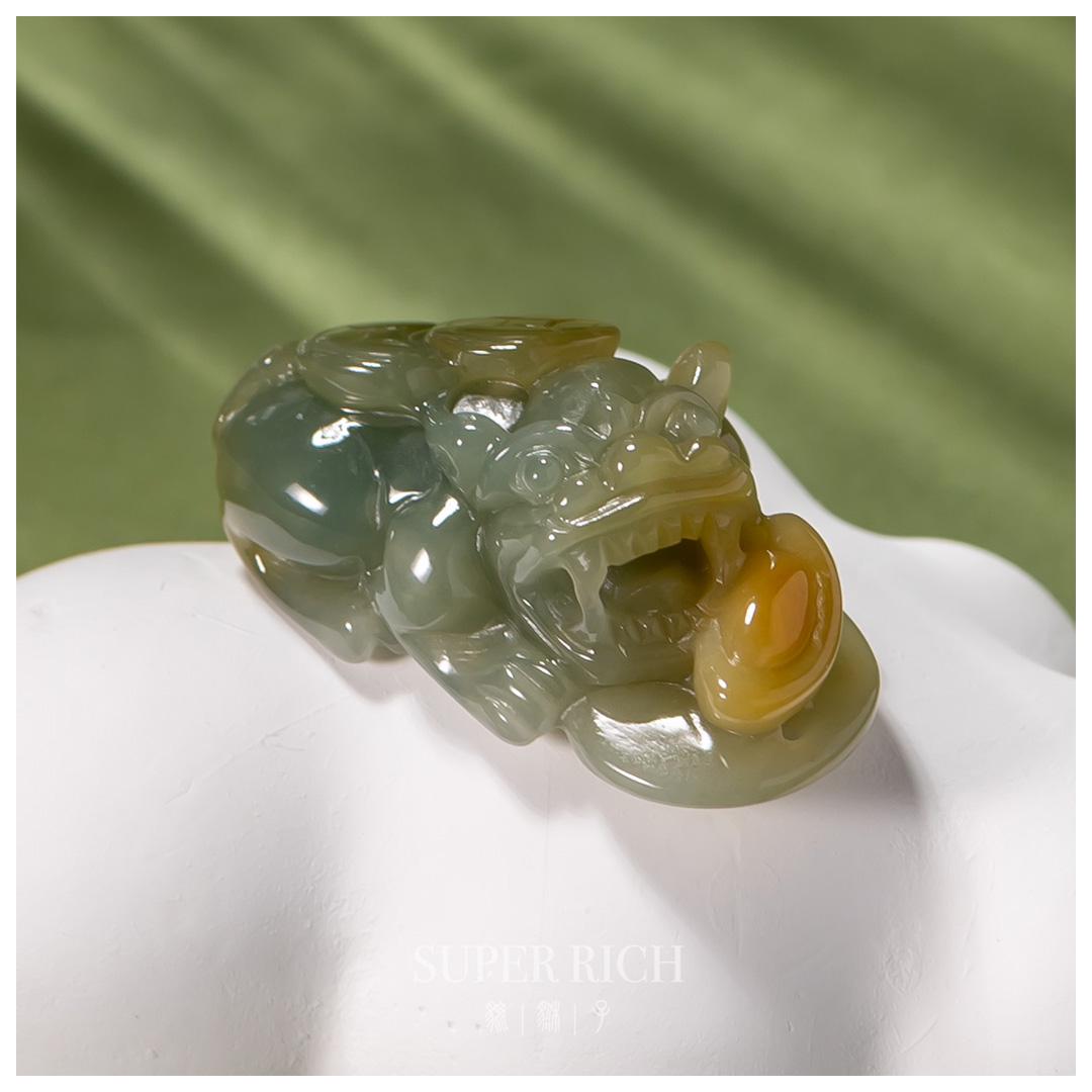 Hand-carved Pixiu Charm 天然翡翠貔貅, Certified Grade A Jadeite Pendant ...