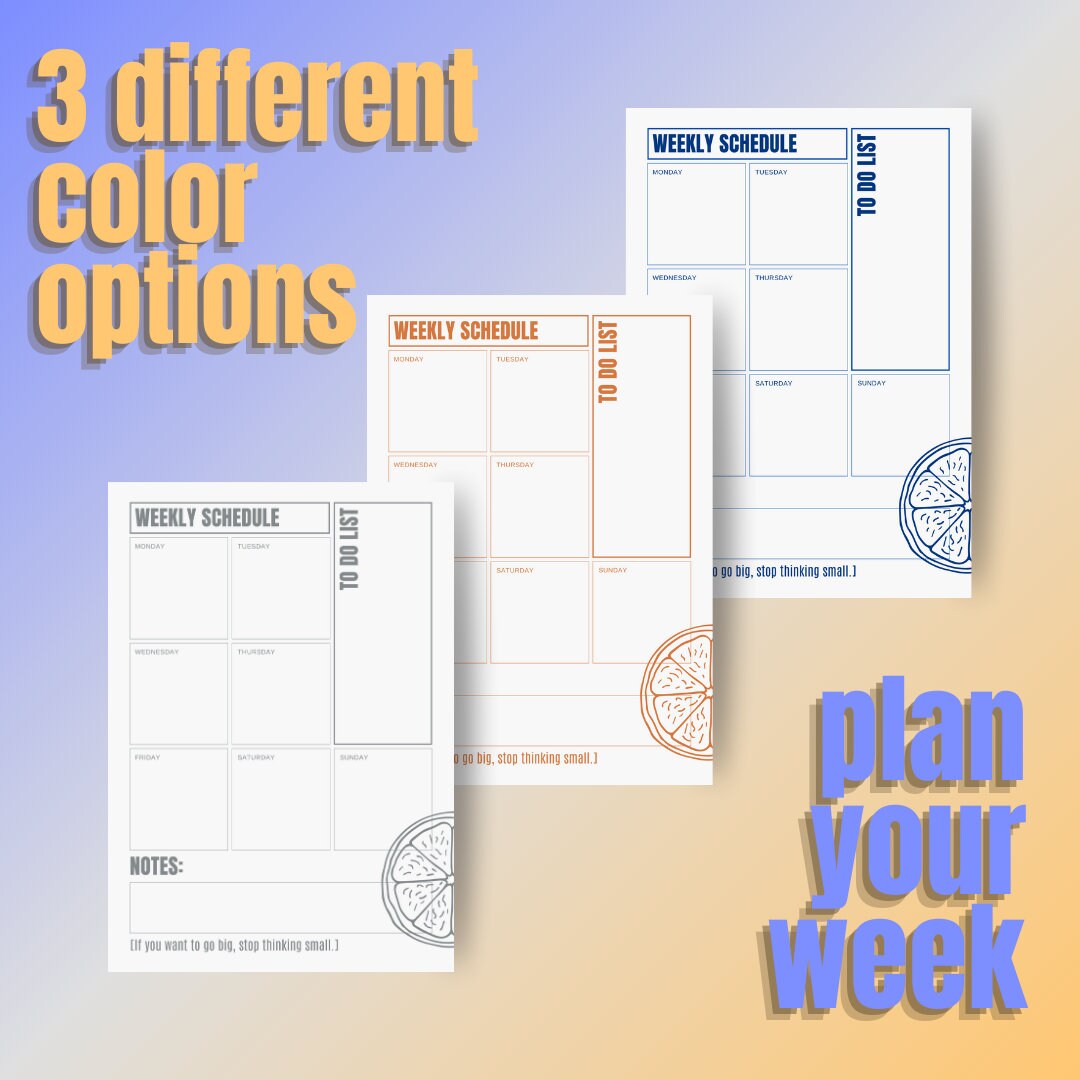 Printable Weekly Planner, A4 Digital Download, Basic Weekly Planner ...