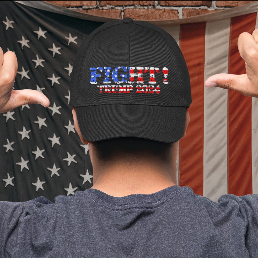 Trump 2024 Fight Hat, Fight Trump 2024, Dad Hat, Distressed American ...