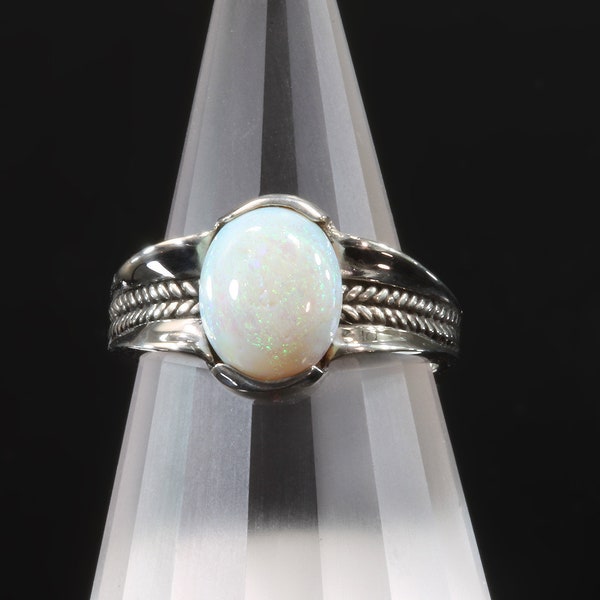 Milky Opal Silver Ring - Etsy