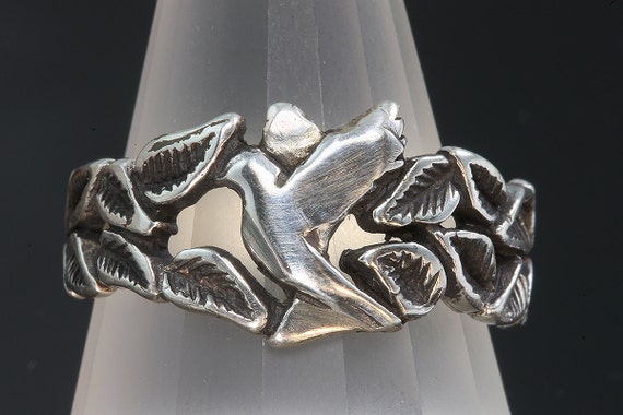 Handmade Sterling Silver Dove Ring Peace Symbolic Unisex - Etsy