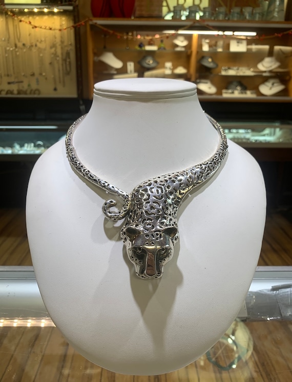 Emilia Castillo 950 silver Jaguar necklace, outstandi… - Gem