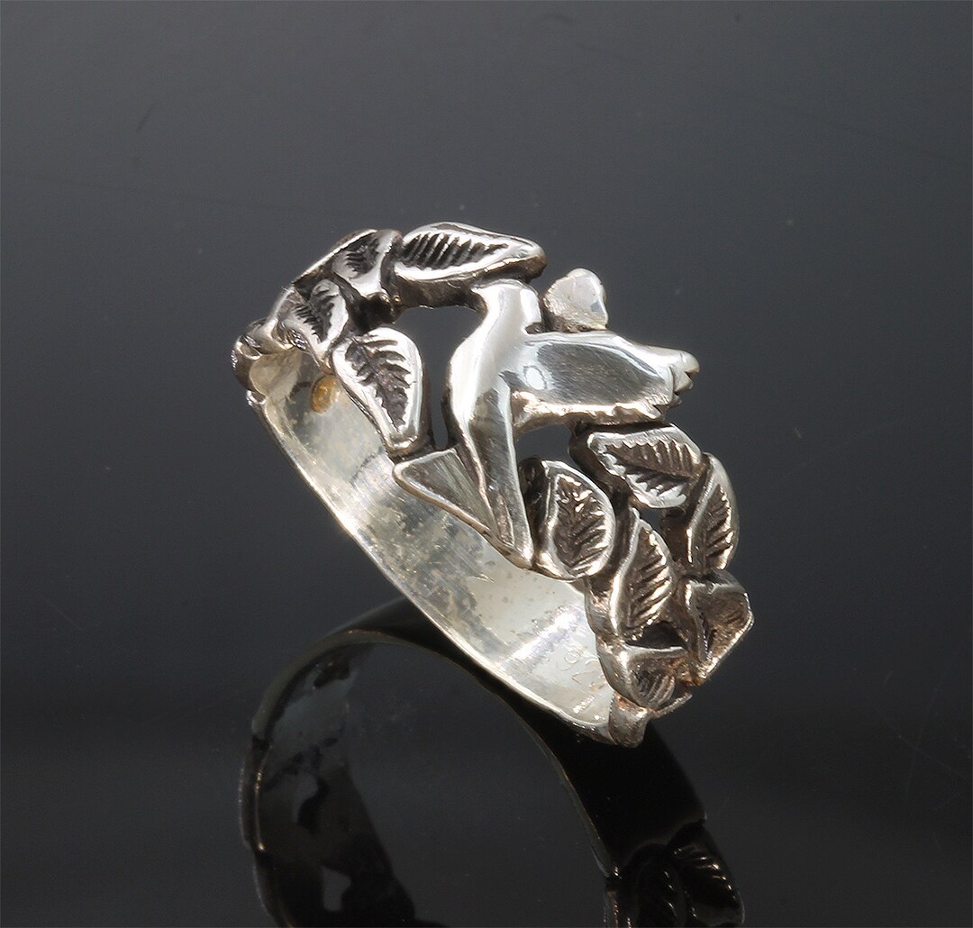 Handmade Sterling Silver Dove Ring, Peace Symbolic Unisex Jewelry - Etsy