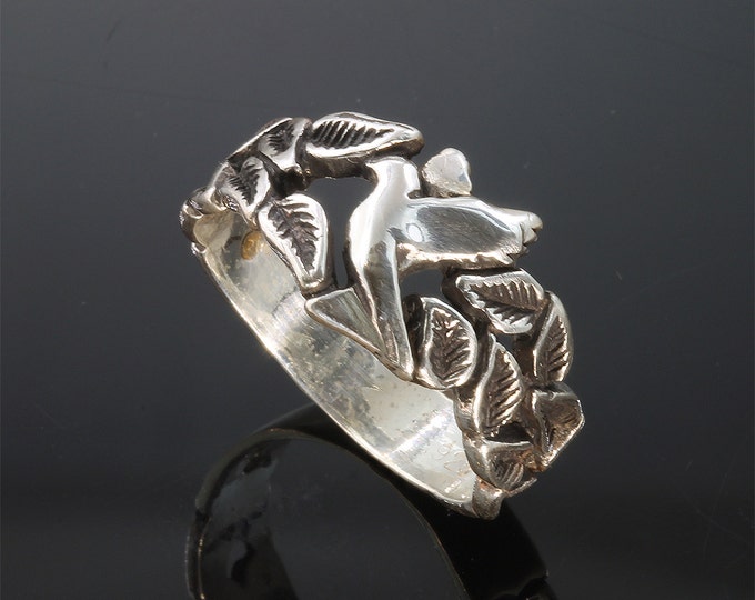 Handmade Sterling Silver Dove Ring, Peace Symbolic Unisex Jewelry - Etsy