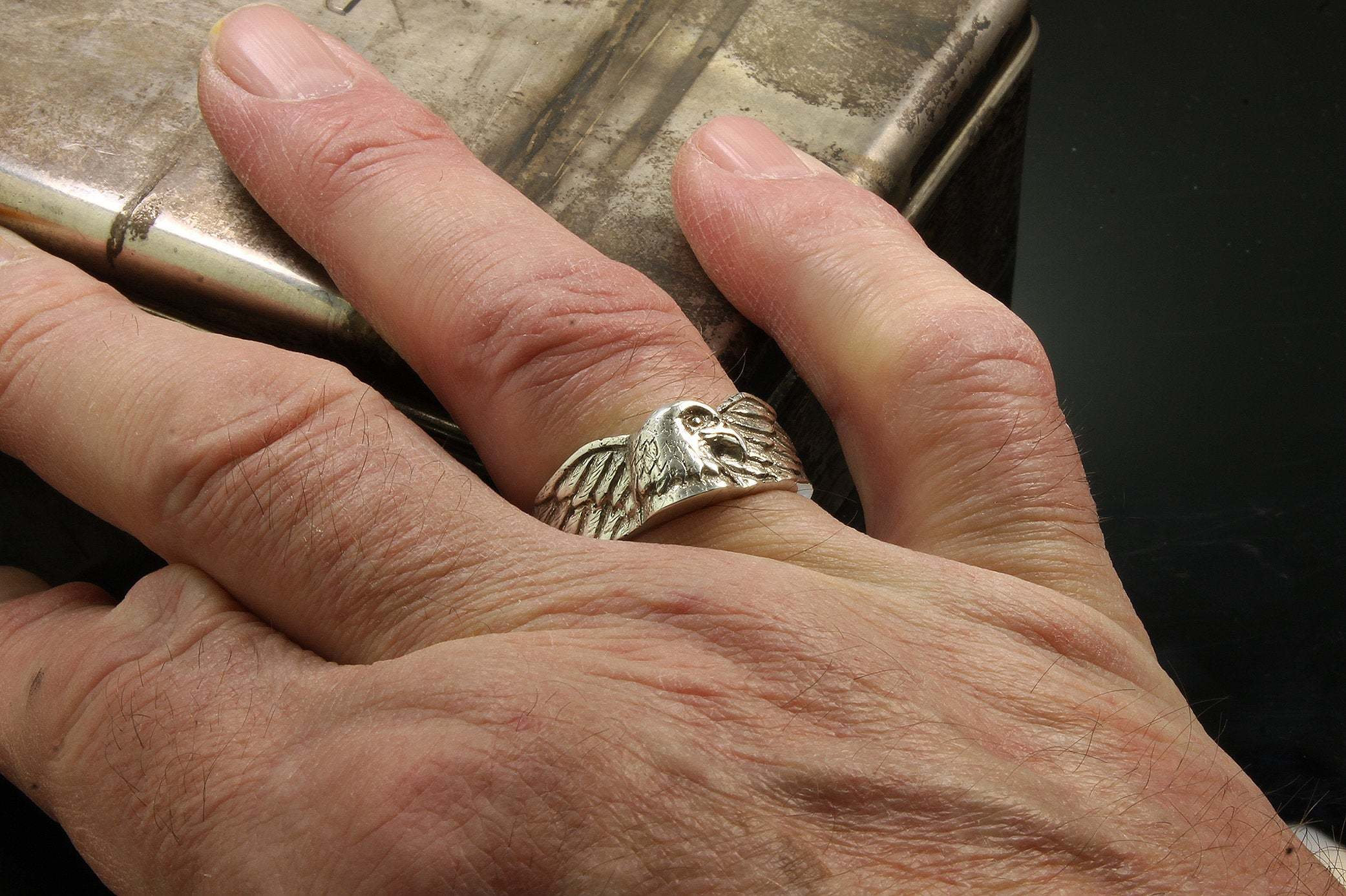 Eagle Ring Sterling Silver Handmade ring american eagle mens | Etsy