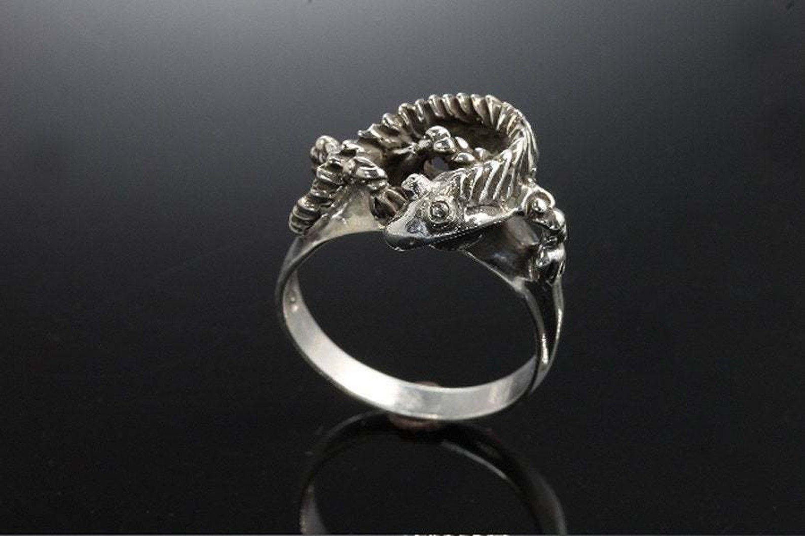 Handmade Sterling Silver Lizard Ring Amphibian Statement - Etsy