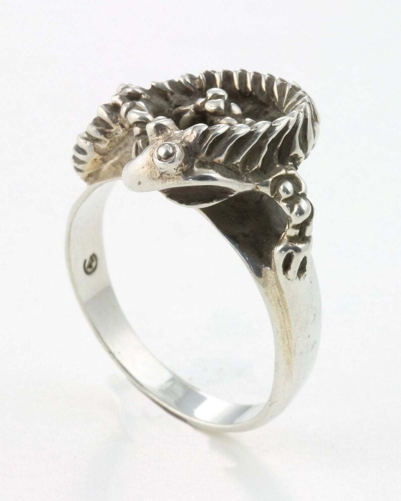 Handmade Sterling Silver Lizard Ring Amphibian Statement - Etsy