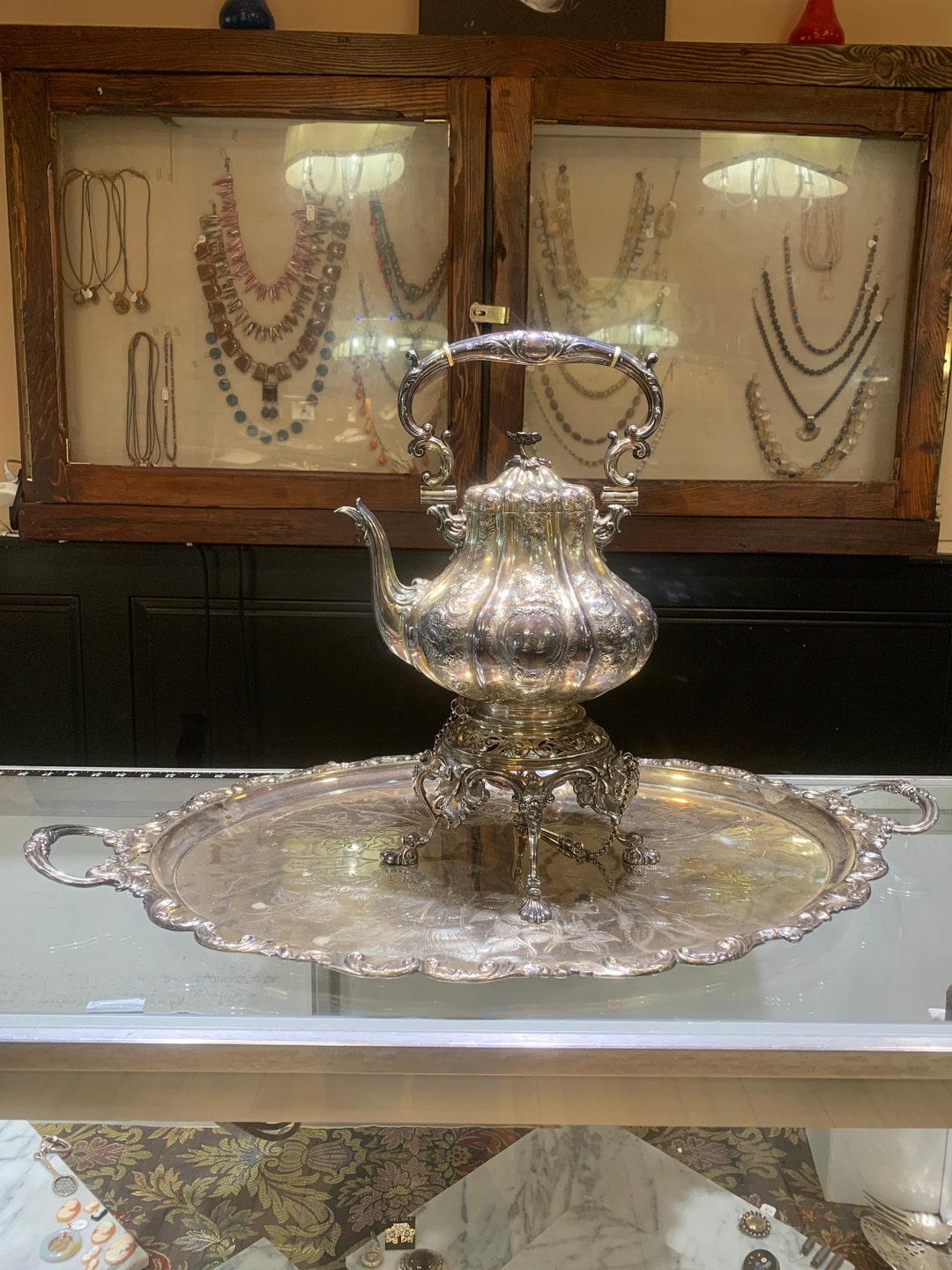 Antique Elkington 'spirit Kettle' Silver Plate Tilting Teapot and ...