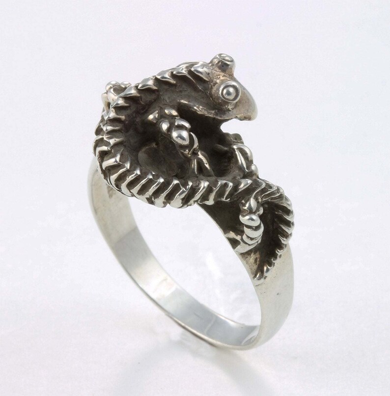 Handmade Sterling Silver Lizard Ring Amphibian Statement - Etsy