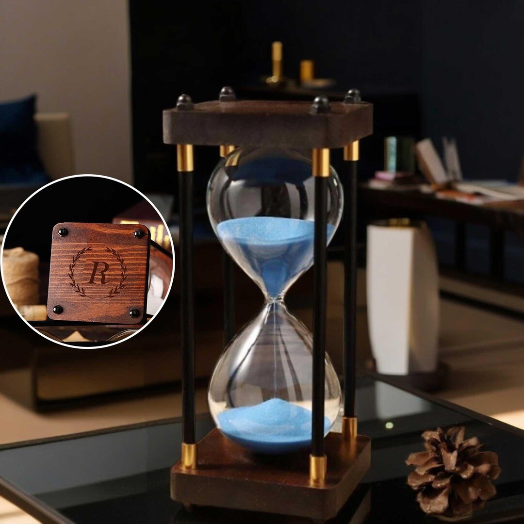 Personalized Metal Solid Wood Hourglass, Customized 30-minute Hourglass ...