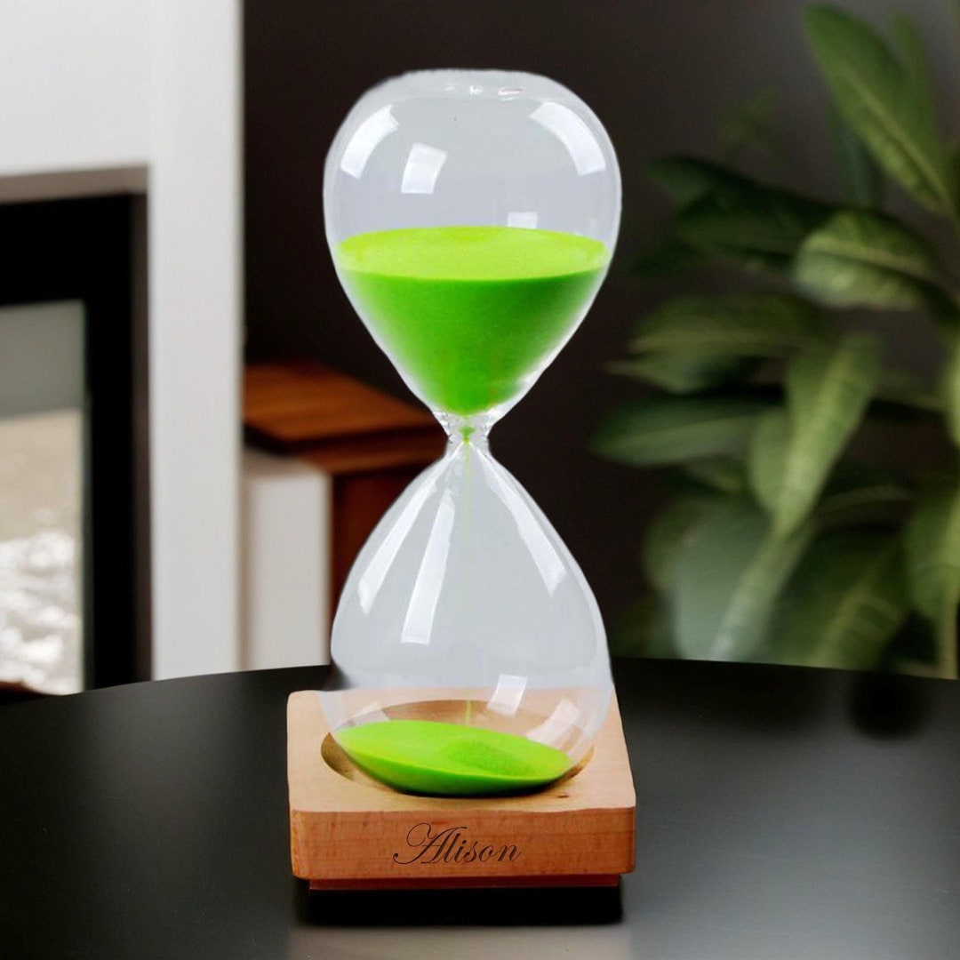 Personalized Wooden Base Hourglass, Customized Text Pattern Hourglass ...