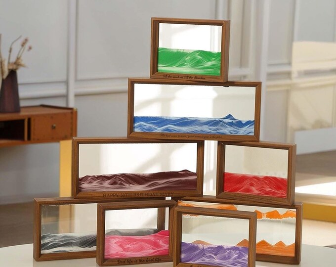 Personalized Custom Sand Art Hourglass Frame , Unique Decor for Home or ...