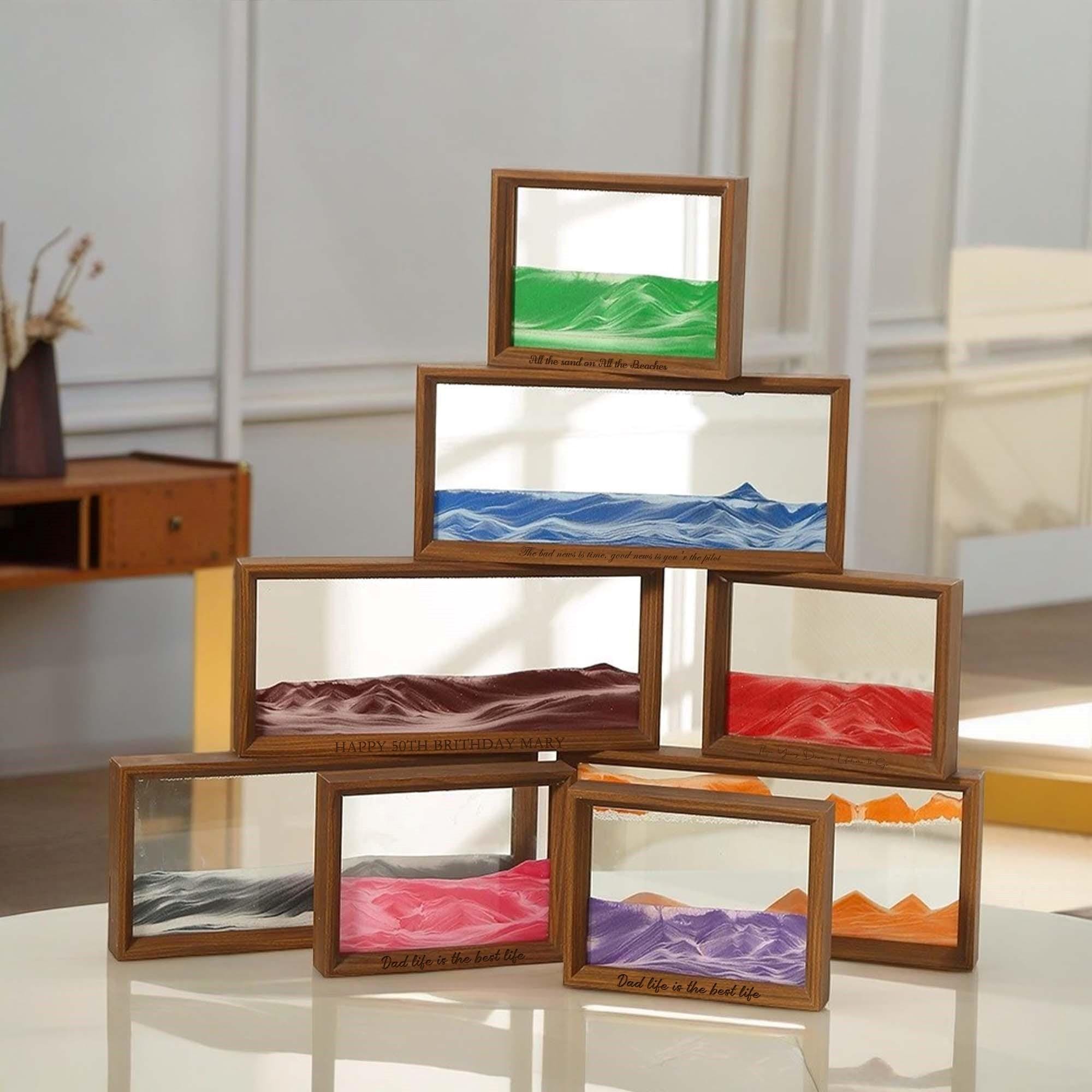 Personalized Custom Sand Art Hourglass Frame , Unique Decor for Home or ...