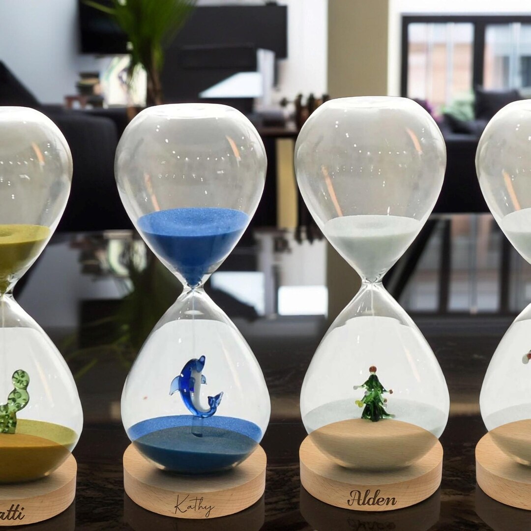 Personalized Dolphin Hourglass, Customized Transparent Glass Hourglass ...